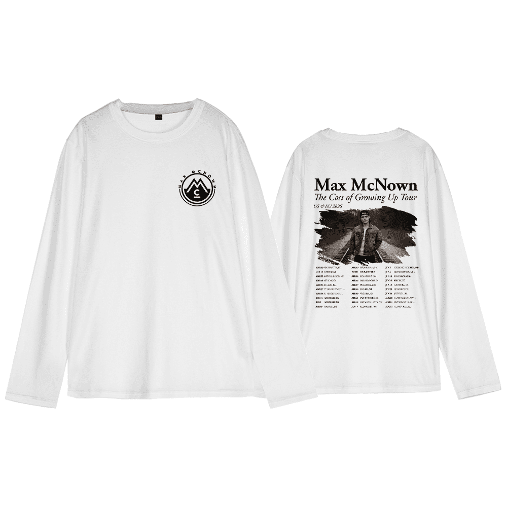 Max McNown The Cost of Growing Up Tour 2026 Long-Sleeved Tee Shirt ...