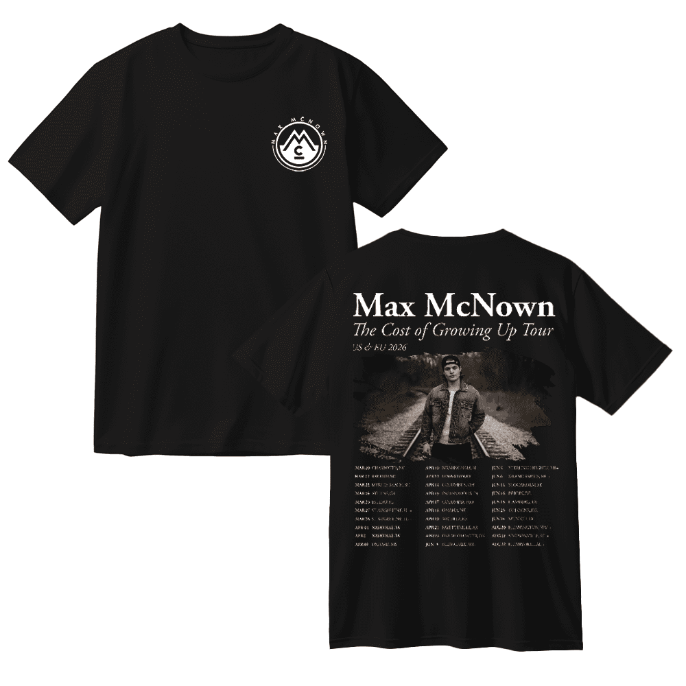 Max McNown The Cost of Growing Up Tour 2026 Short Sleeved graphic t ...