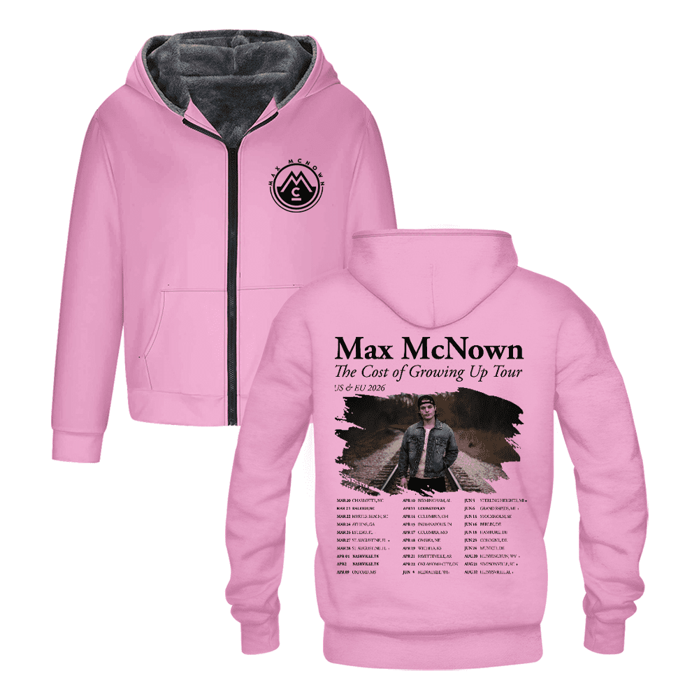 Max McNown The Cost of Growing Up Tour 2026 Zipper hooded cotton jacket ...