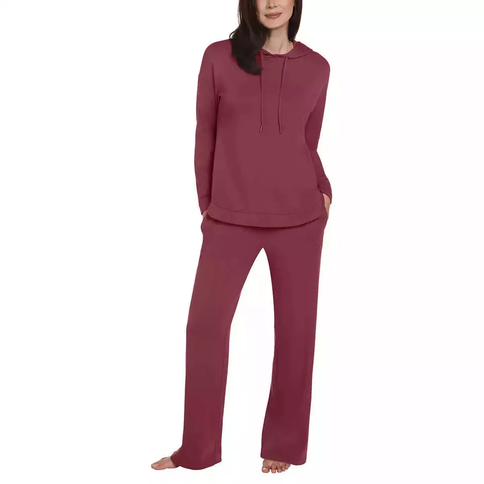 Max and Mia Womens' Hoodie Lounge Set (Rosewood, XX-Large) - Walmart.com