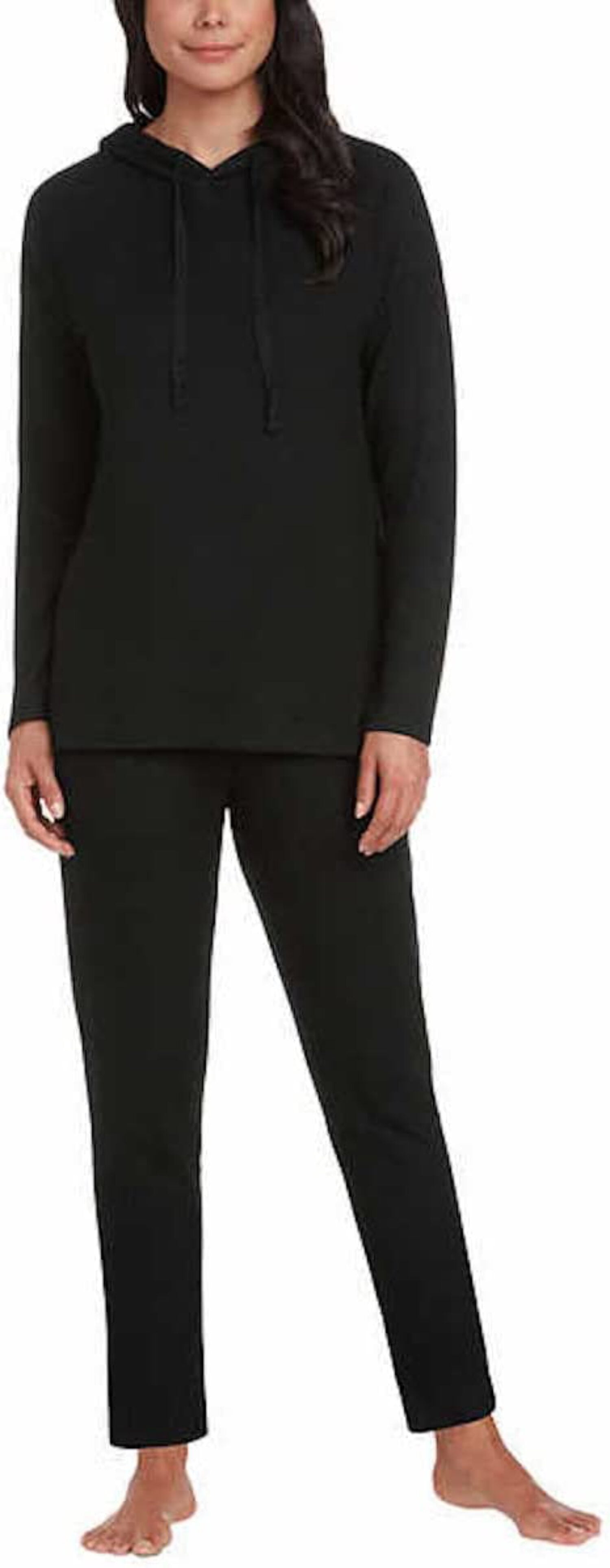 Max & Mia Women's 2 Piece Live In Lounge Pullover Hoodie Pajama Set ...