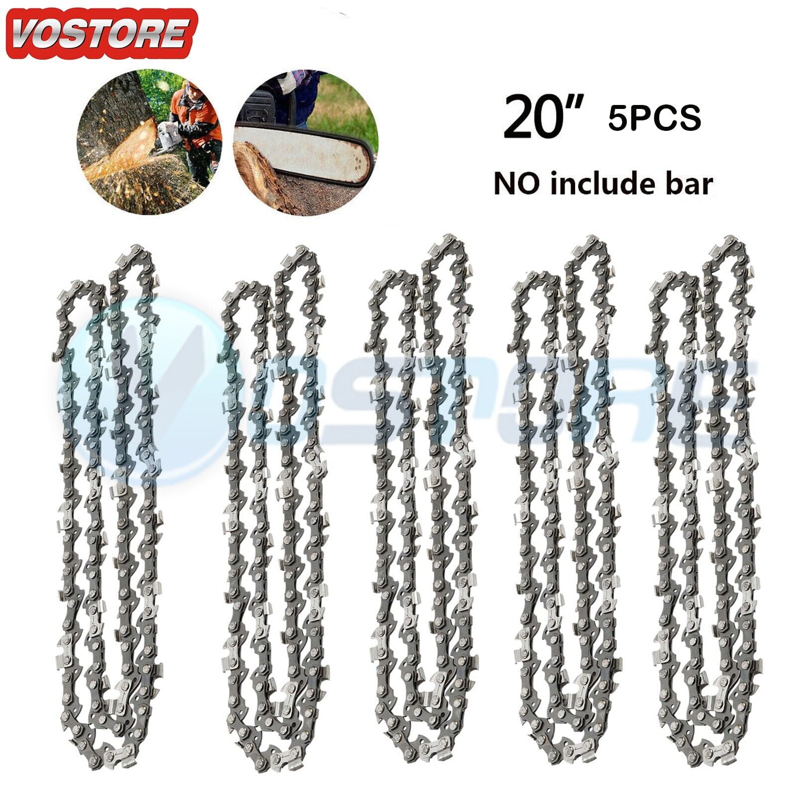 Max Motosports 20-Inch Chainsaw Chain 5-Pack, 3/8"LP, .050 Gauge, 72DL ...