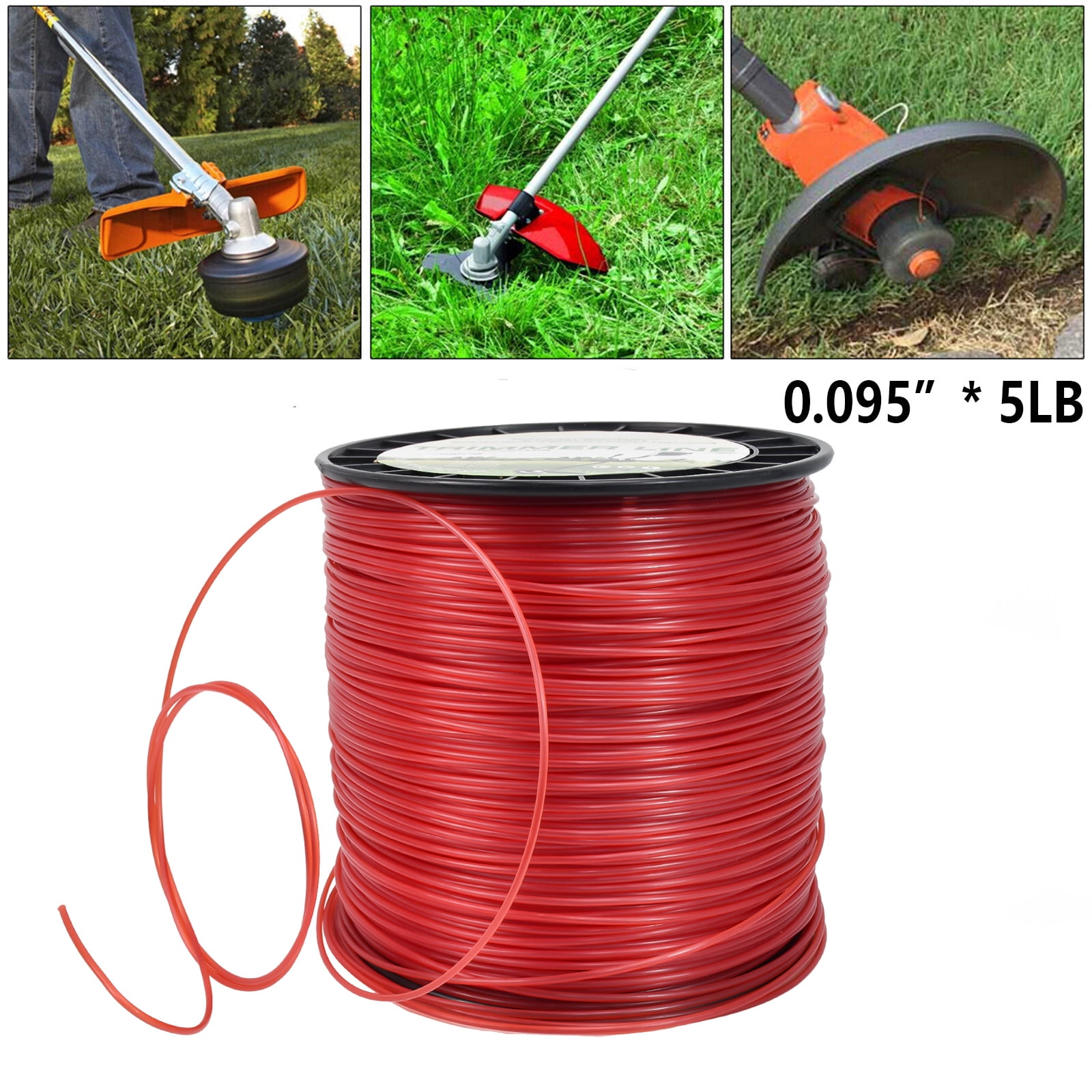 Max Motosports 5lb .095 Round Red Round Commercial String Trimmer Line ...