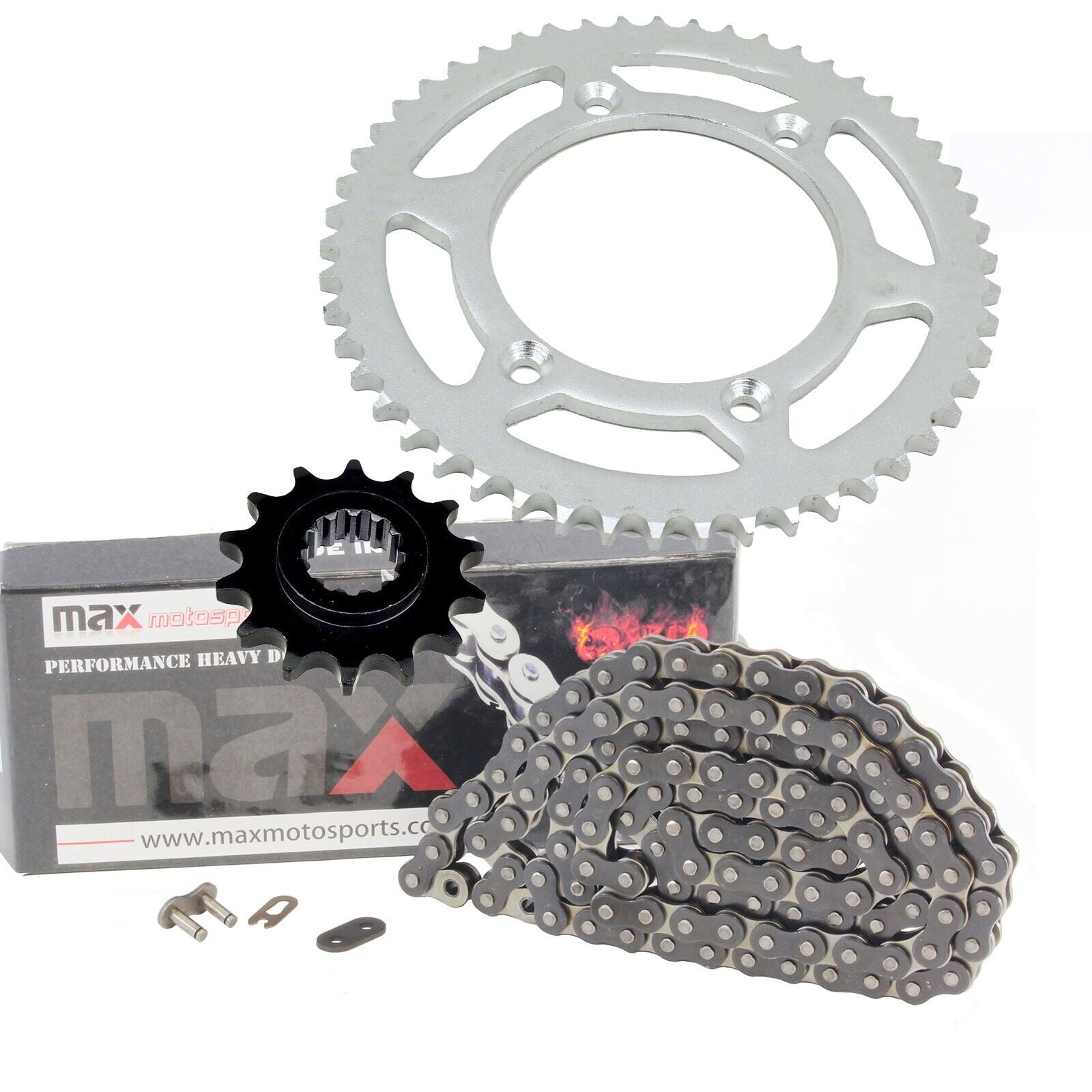 Max Motosports Black Drive Chain & Sprockets Kit for Suzuki DR-Z125 ...