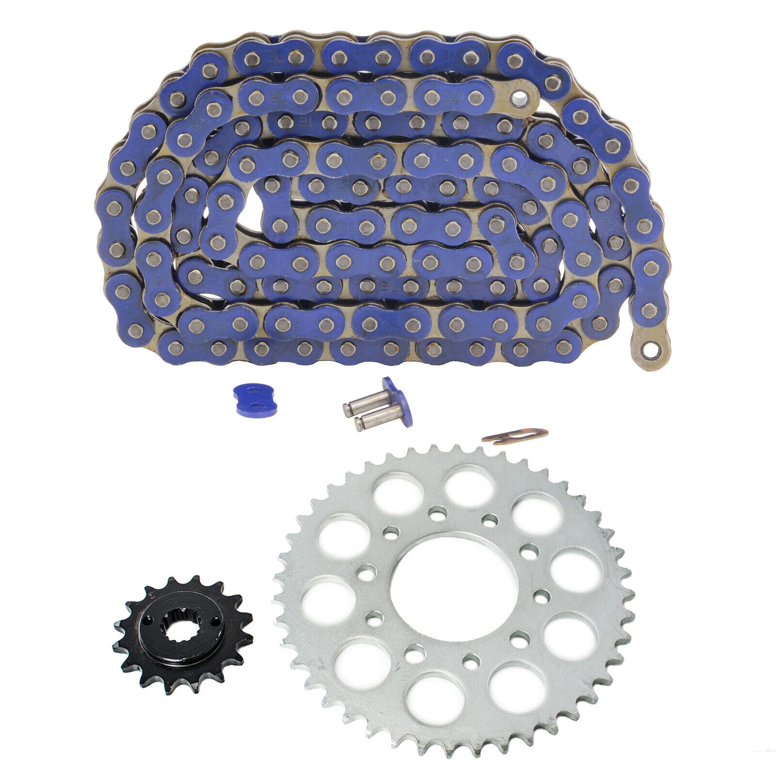 Max Motosports Blue Drive Chain & Sprockets Kit for Honda Shadow 600 ...