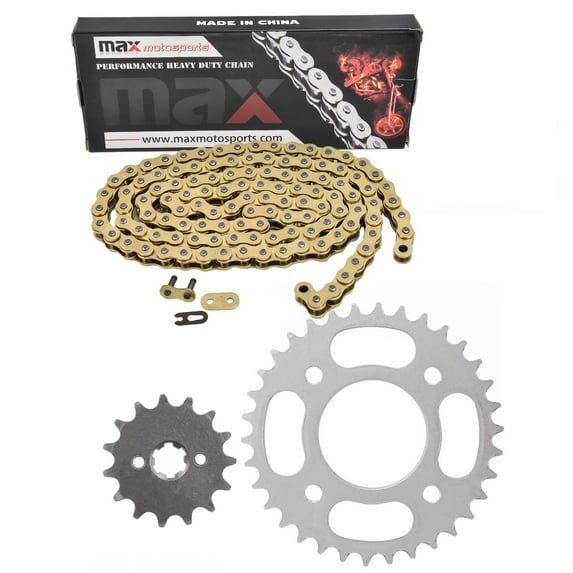 Max Motosports Gold Drive Chain and Front Rear Sprockets kit for Honda ...