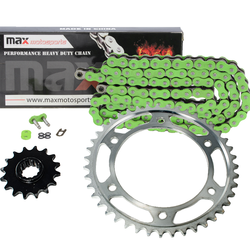 Max Motosports Green O-Ring Drive Chain & Sprocket Kit For Honda ...