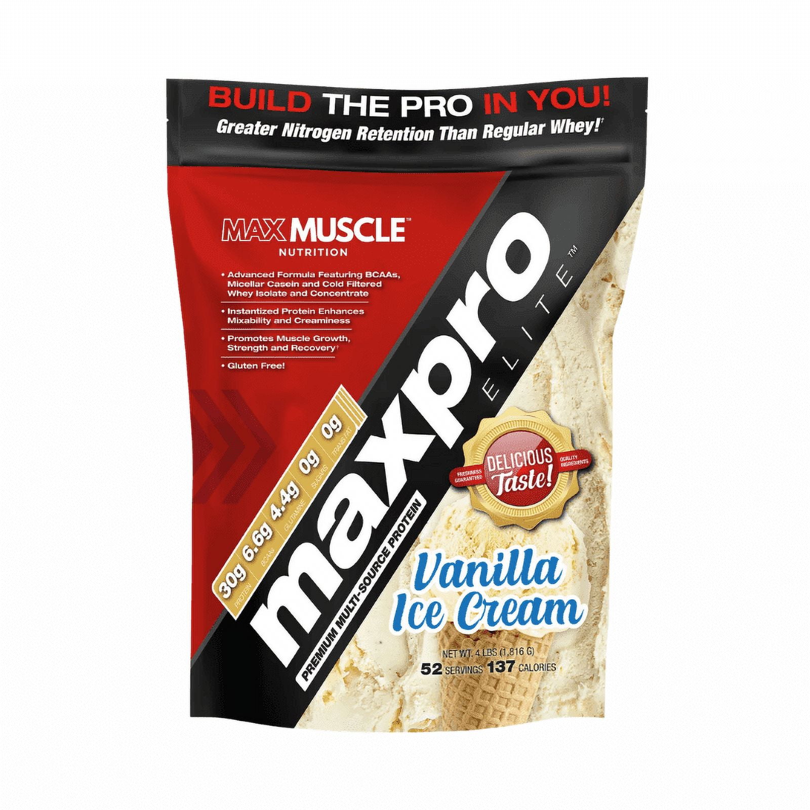 Max Muscle Sports Nutrition MaxPro Elite High Protein 4 lbs - Walmart.com