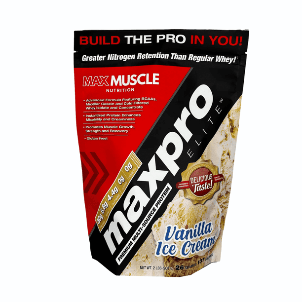 Max Muscle Sports Nutrition MaxPro Elite Vanilla Ice Cream Protein ...