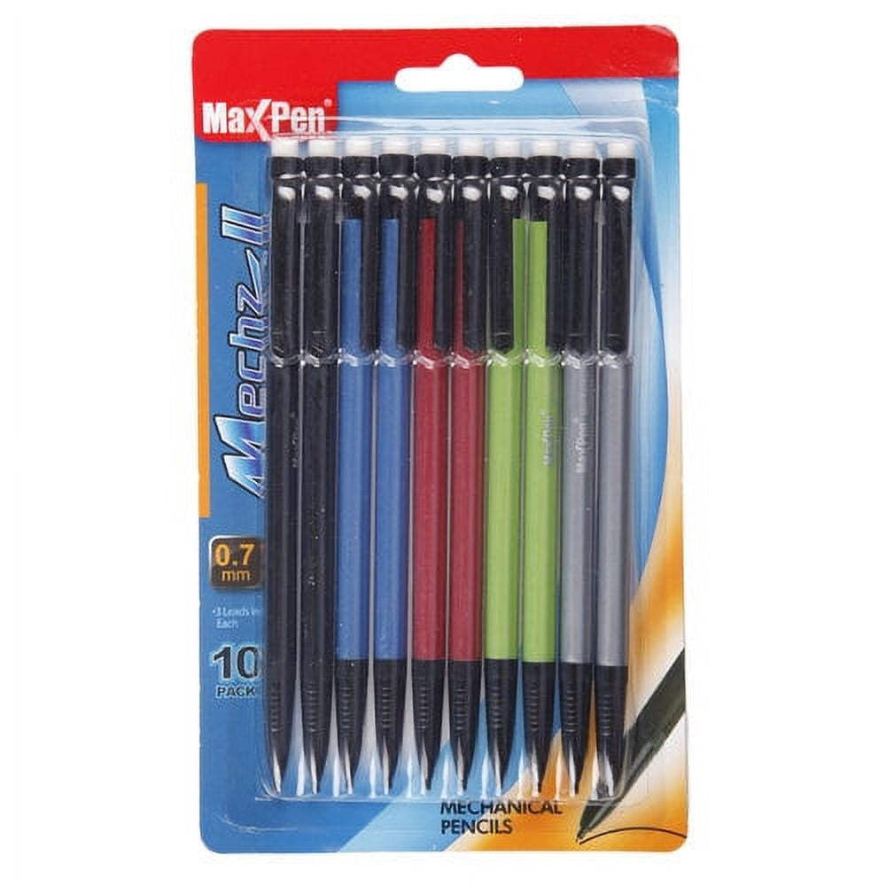Max Pen Mechz II Mechanical Pencil, 0.7mm, Assorted, 10pk - Walmart.com