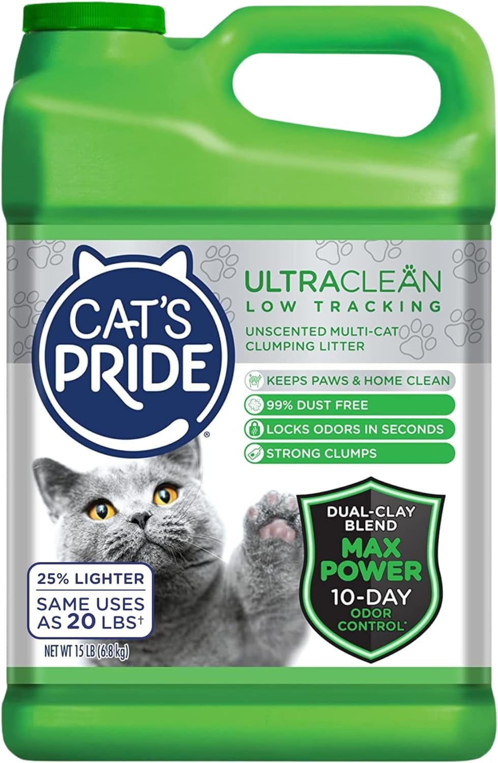 Max Power: Clean Low Tracking Multi-Cat Clumping Litter - Keeps Paws ...
