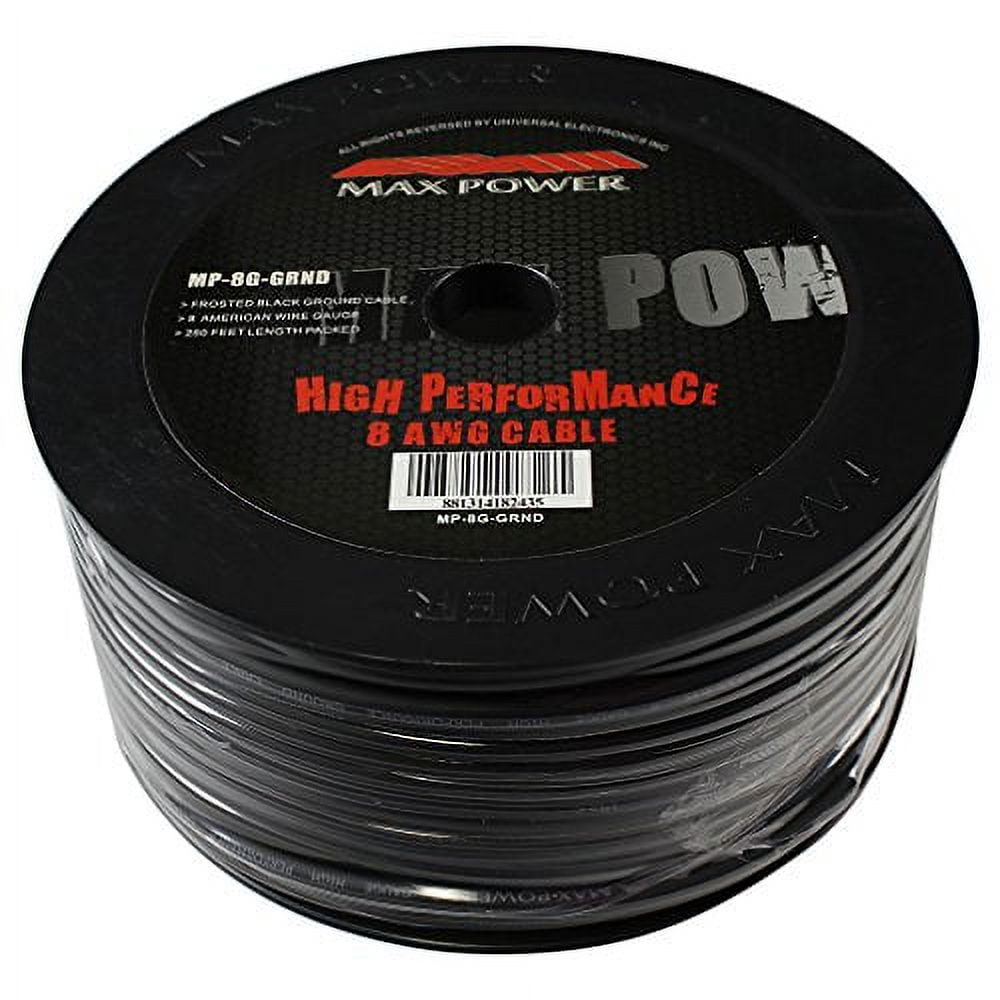 Max Power ground cable 8ga 250ft-Black - Walmart.com