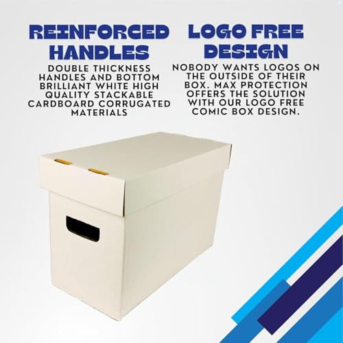 Max Pro Comic Book Storage Boxes - Short Cardboard White Case for 150 ...