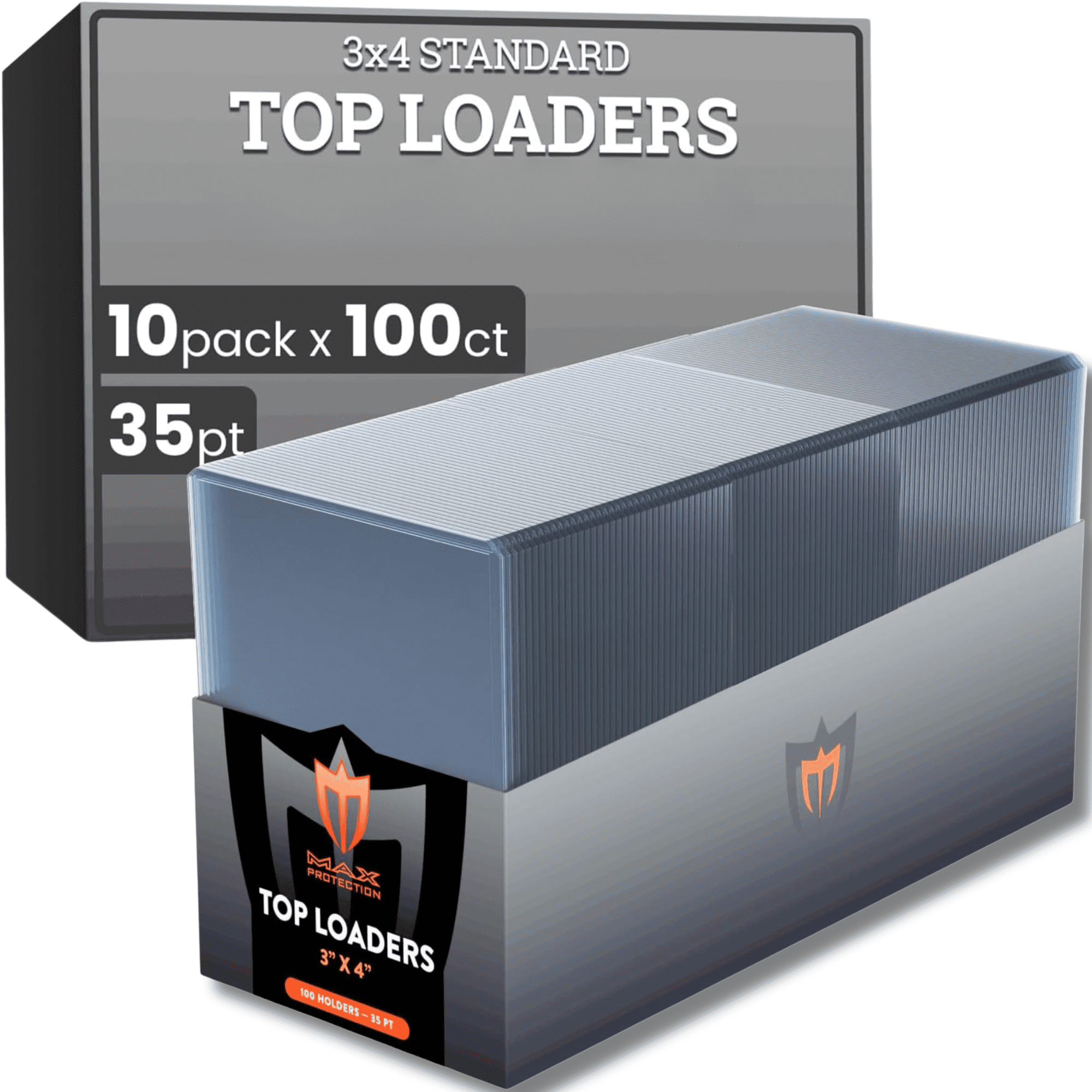 Max Protection 35pt Top Loaders for Cards - 1000 Count - Premium 3x4 ...