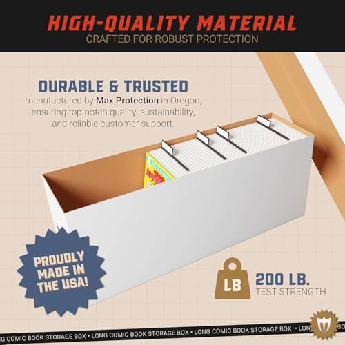 Max Protection Comic Book Storage Box - 8 Count Long ComicBook Boxes ...