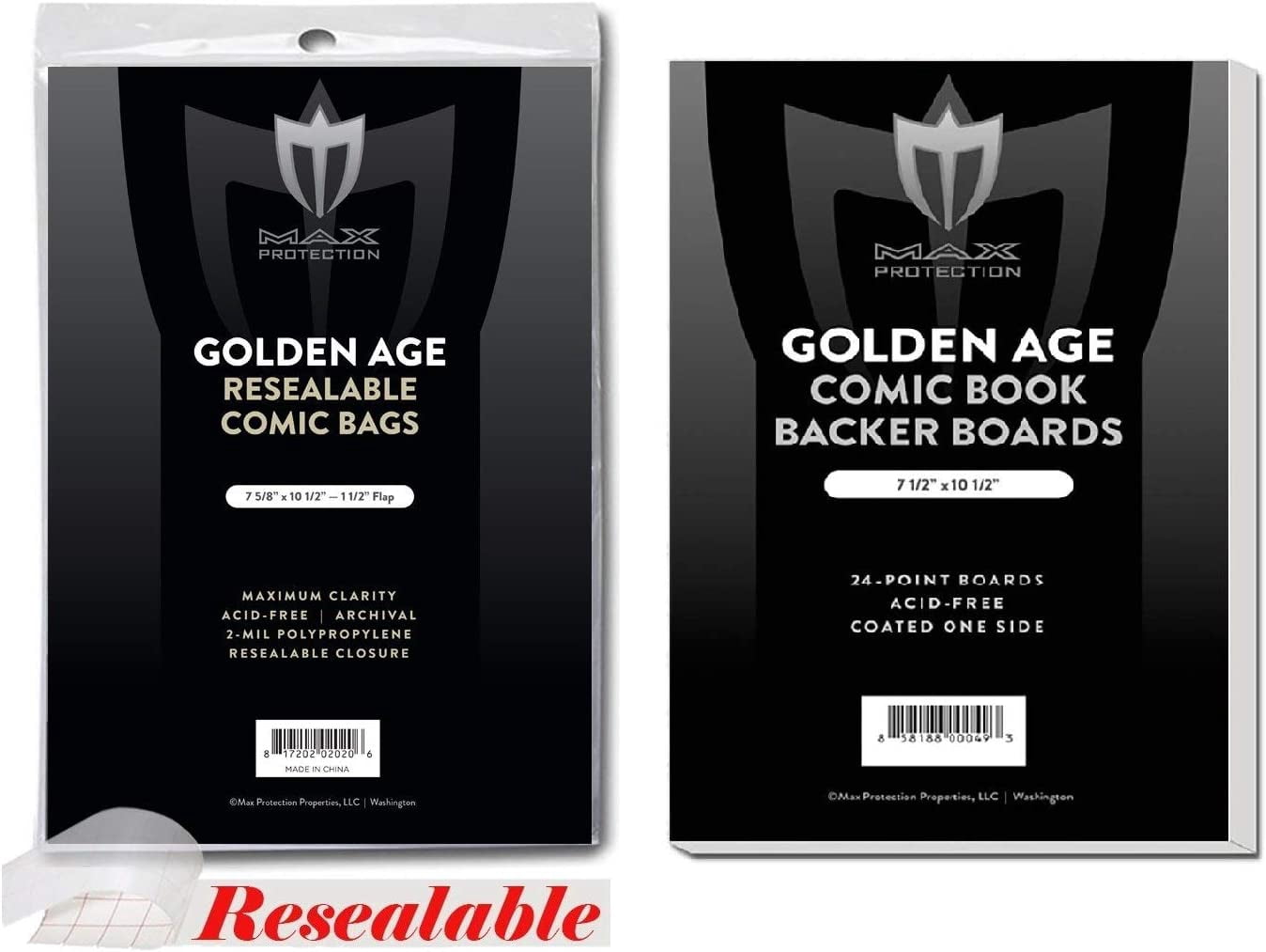 Max Protection Resealable Golden Age Size Ultra Clear Comic Book Bags ...