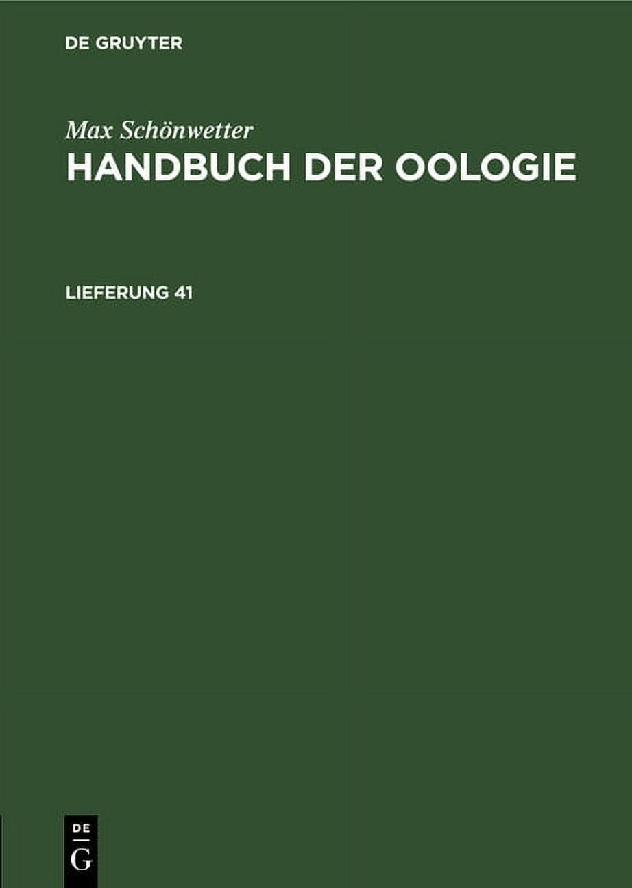 Max Schönwetter: Handbuch Der Oologie. Lieferung 41, (Hardcover ...