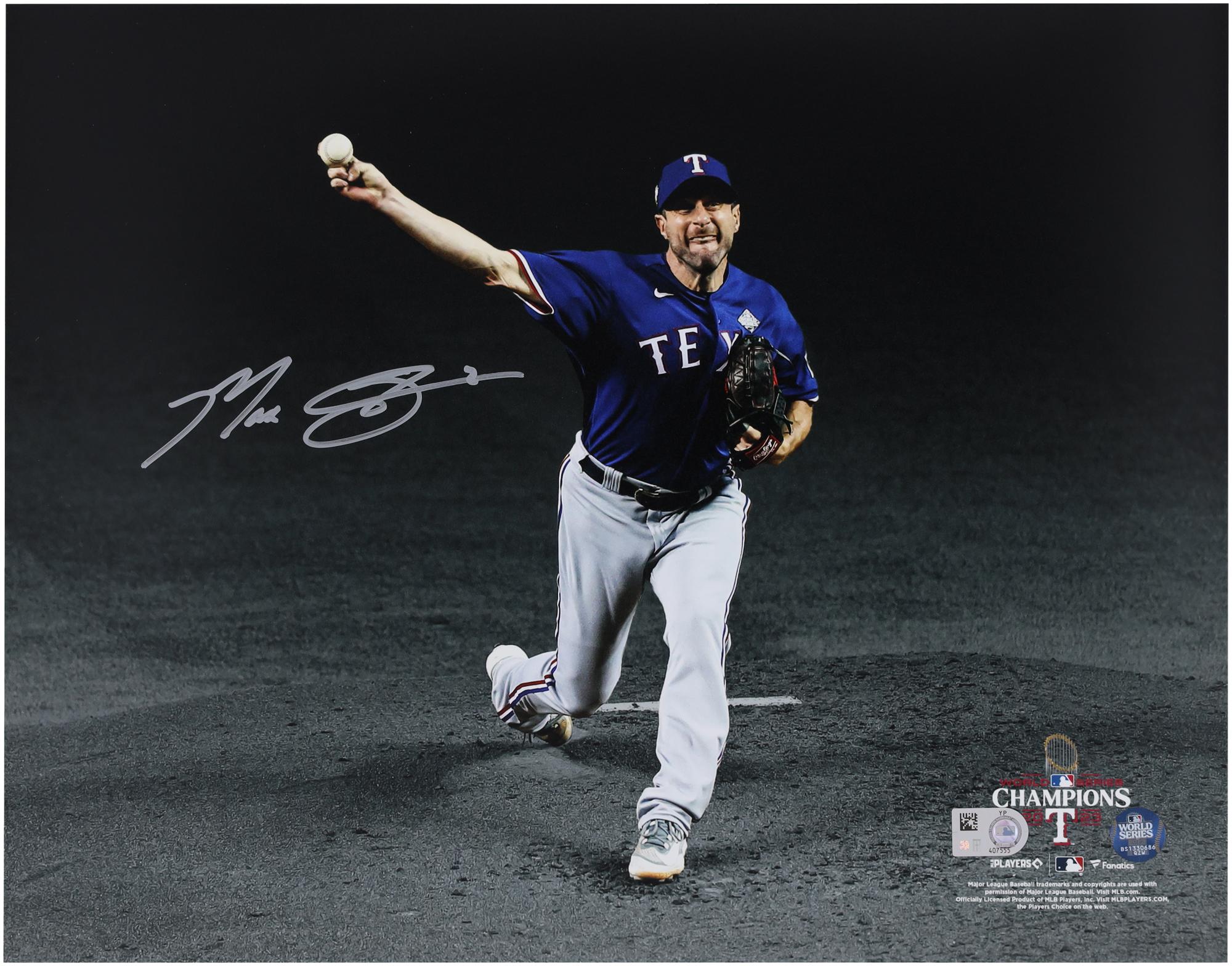 Max Scherzer Texas Rangers 2023 MLB World Series Champions Autographed ...