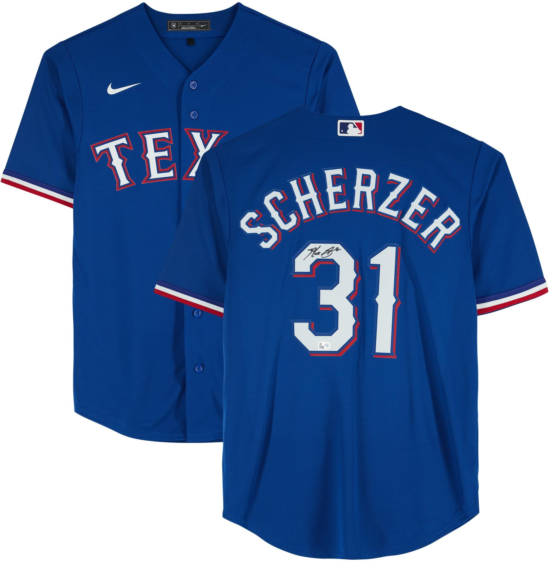 Max Scherzer Texas Rangers Autographed Royal Blue Replica Jersey ...