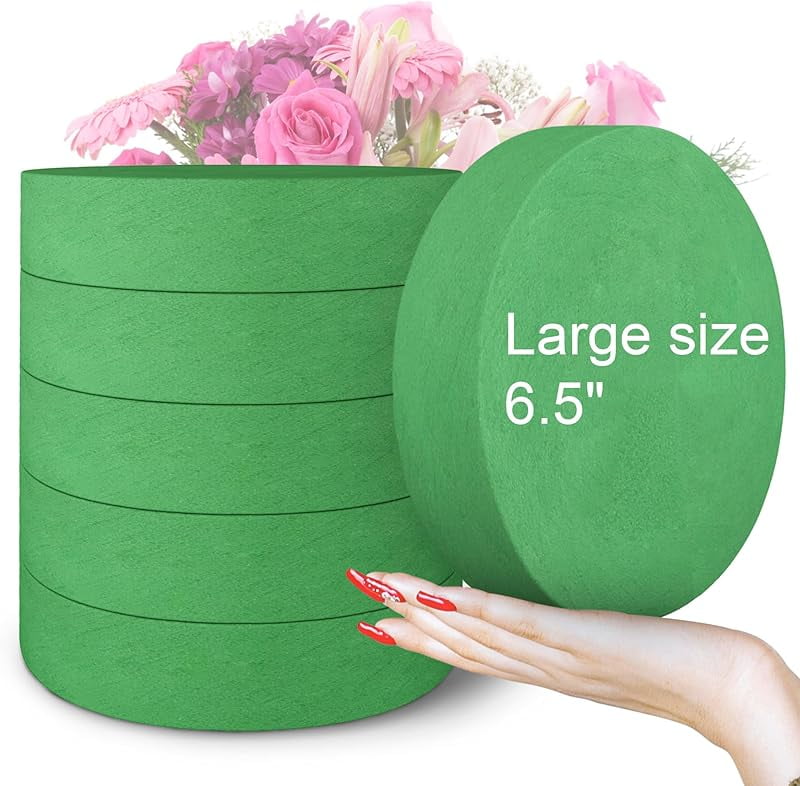Max Shape 6Pcs Floral Foam Round Blocks, Large Wet and Dry Green Foam ...