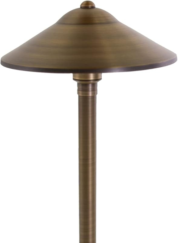 Max Spread 12V Solid Cast Brass Path Light (25" Tall, 9" Shade) for Low ...