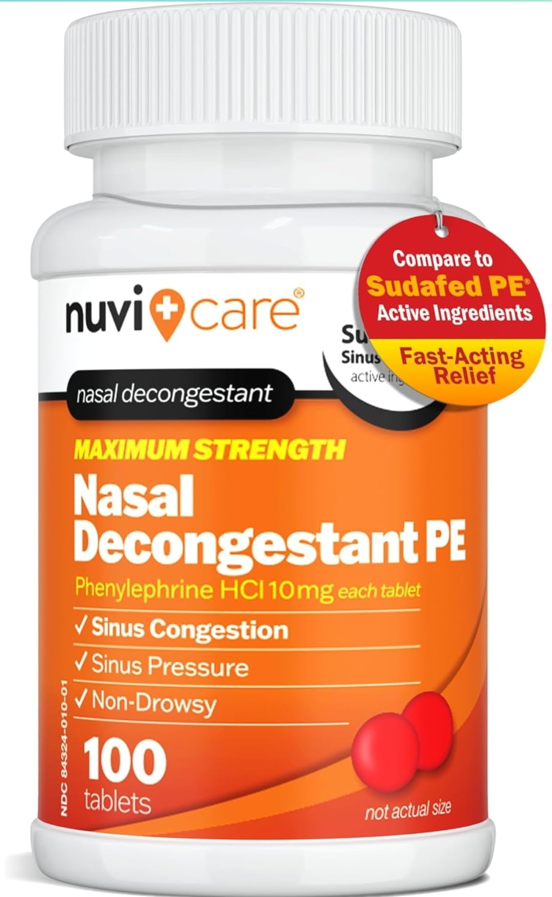 Max Strength PE Phenylephrine HCl 10mg - Non Drowsy Nasal Decongestant ...