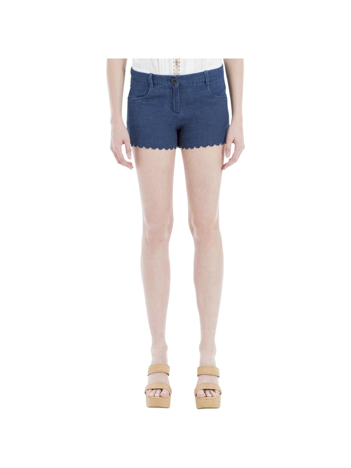 Max Studio Womens Flat Front Mid-Rise Denim Shorts - Walmart.com