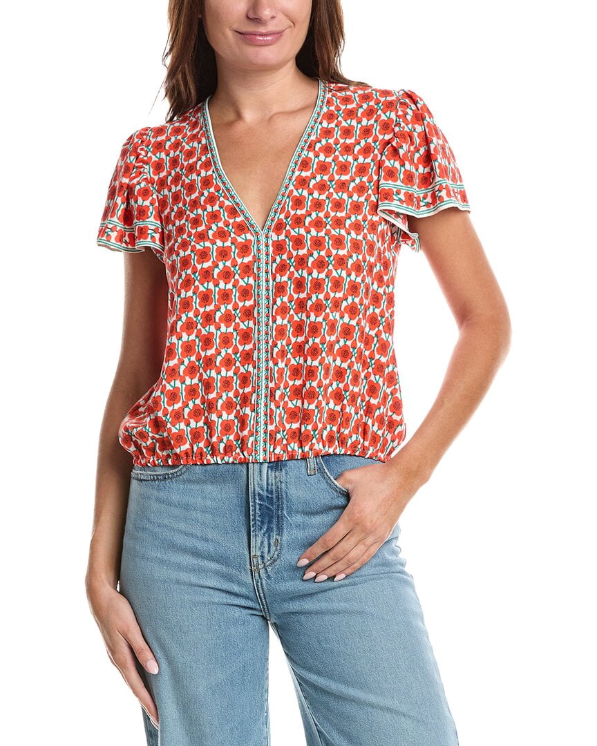 Max Studio womens Flutter Sleeve Bubble Hem Blouse, m, Orange - Walmart.com