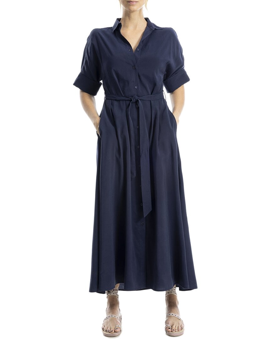 Max Studio womens Large Roll Sleeve Button-Front Belted Dress, m ...