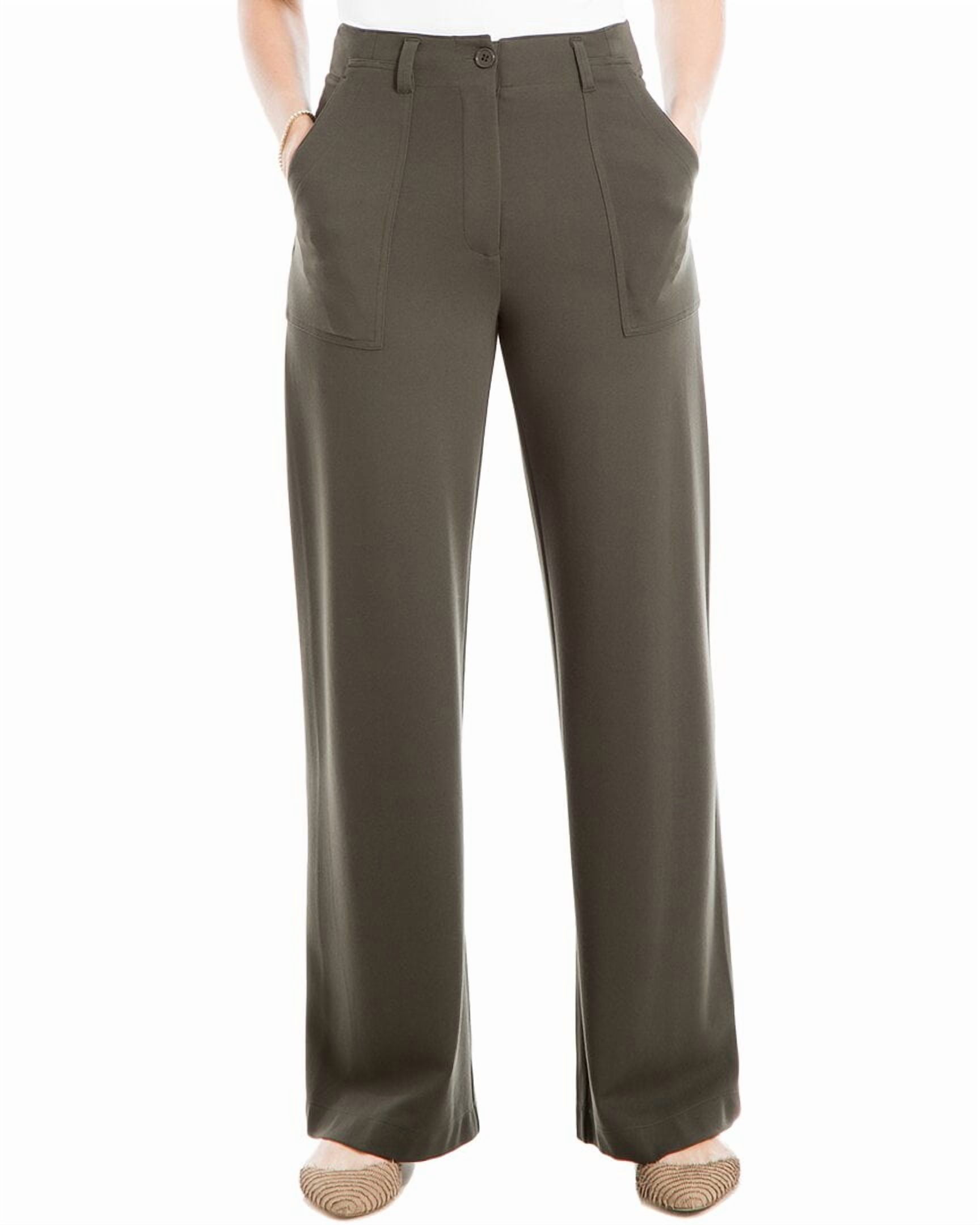 Max Studio womens Wide Leg Button Front Ponte Pant, XL - Walmart.com