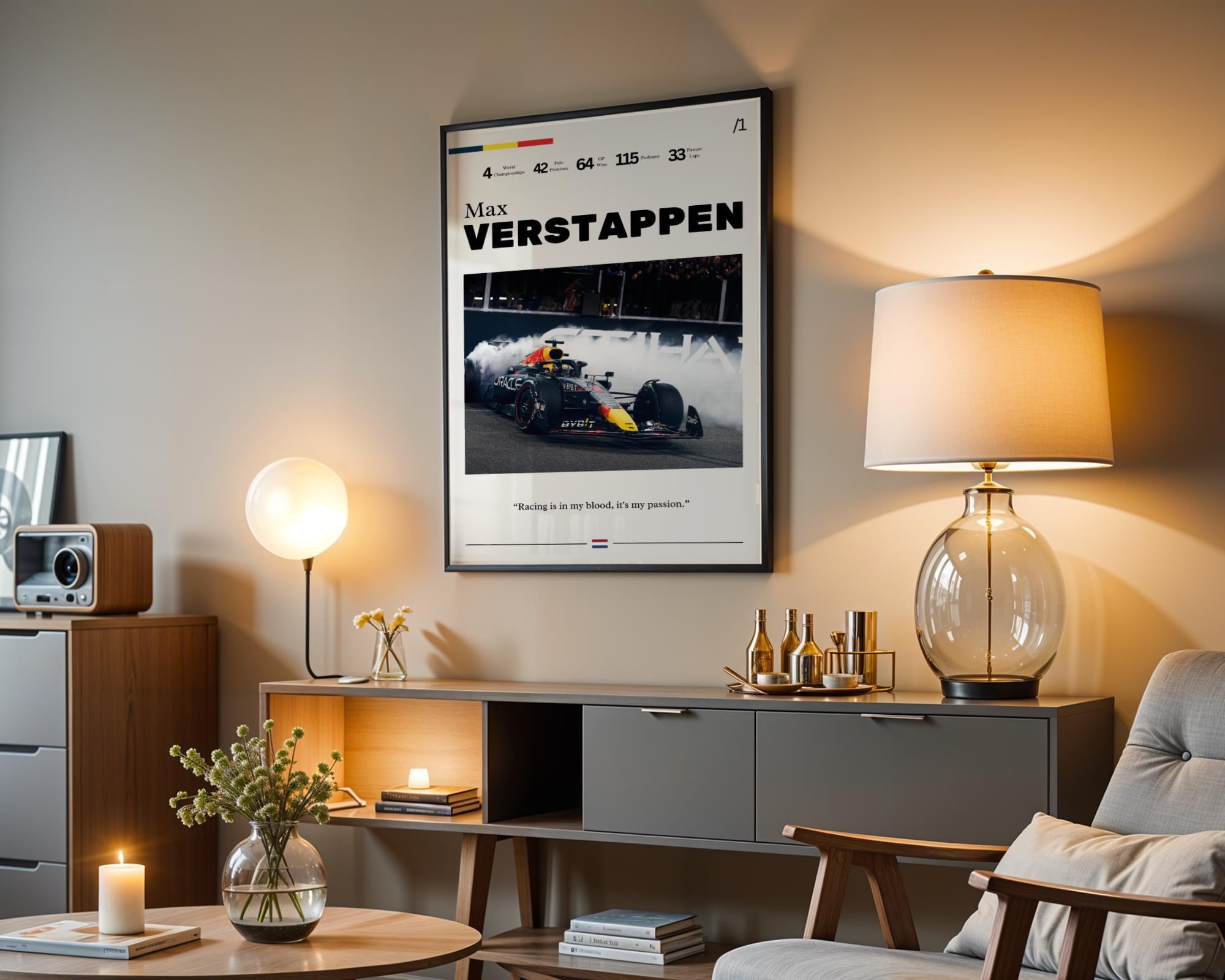 Max Verstappen Poster, Formulaa 1 Memorabilia Print, Minimalist Red ...