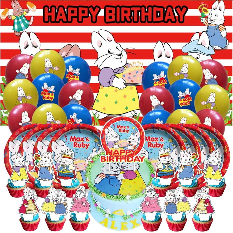 Max and Ruby Balloons Tableware Party Supplies Decor Birthday Cake ...