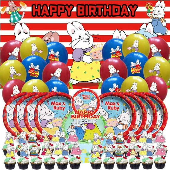 Max and Ruby Party Supplies Plates Decorations Birthday Cake Topper ...