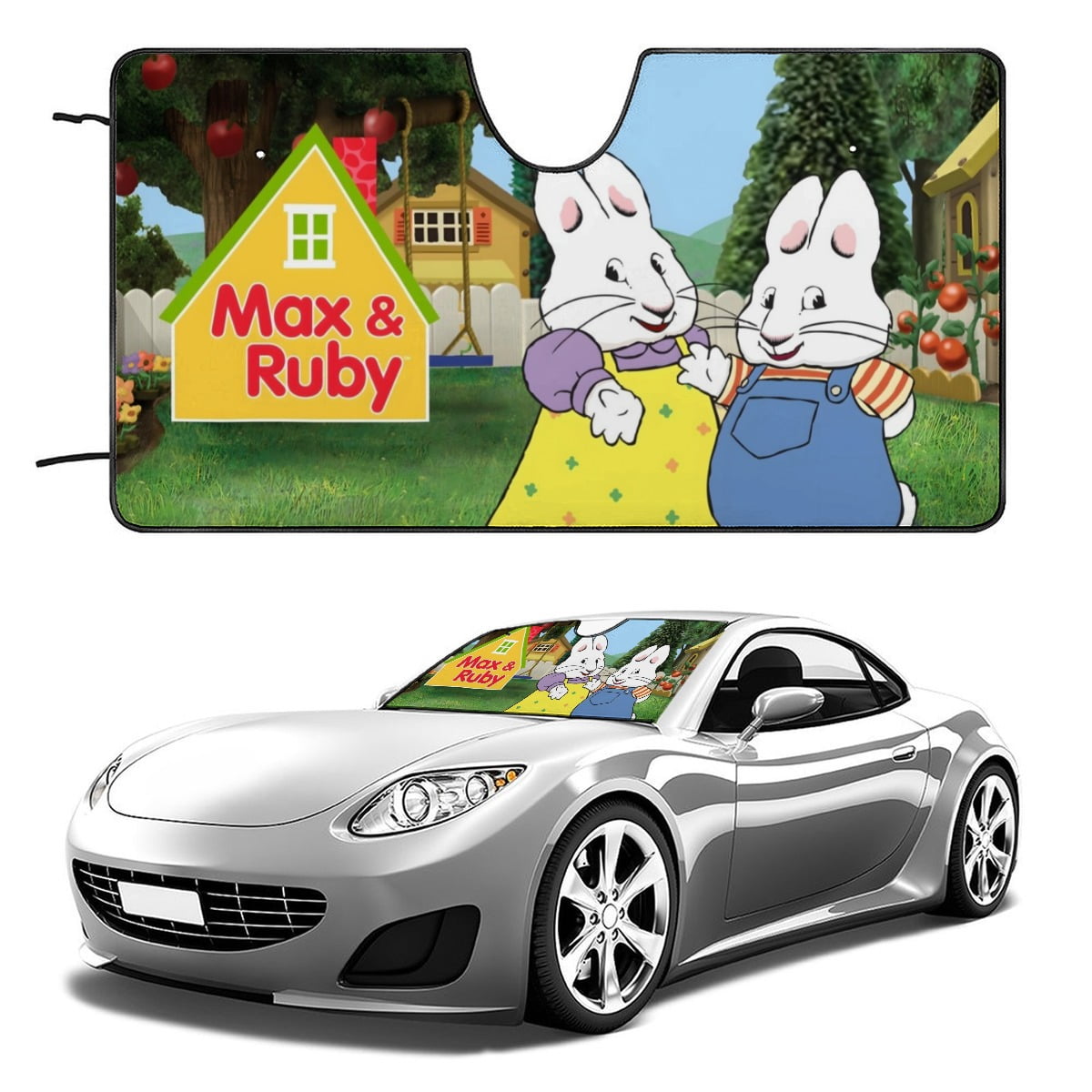 Max and Ruby-theme Windshield Sun Shade Front Protector Folding Car Sun Visor Blocks Uv Rays ...