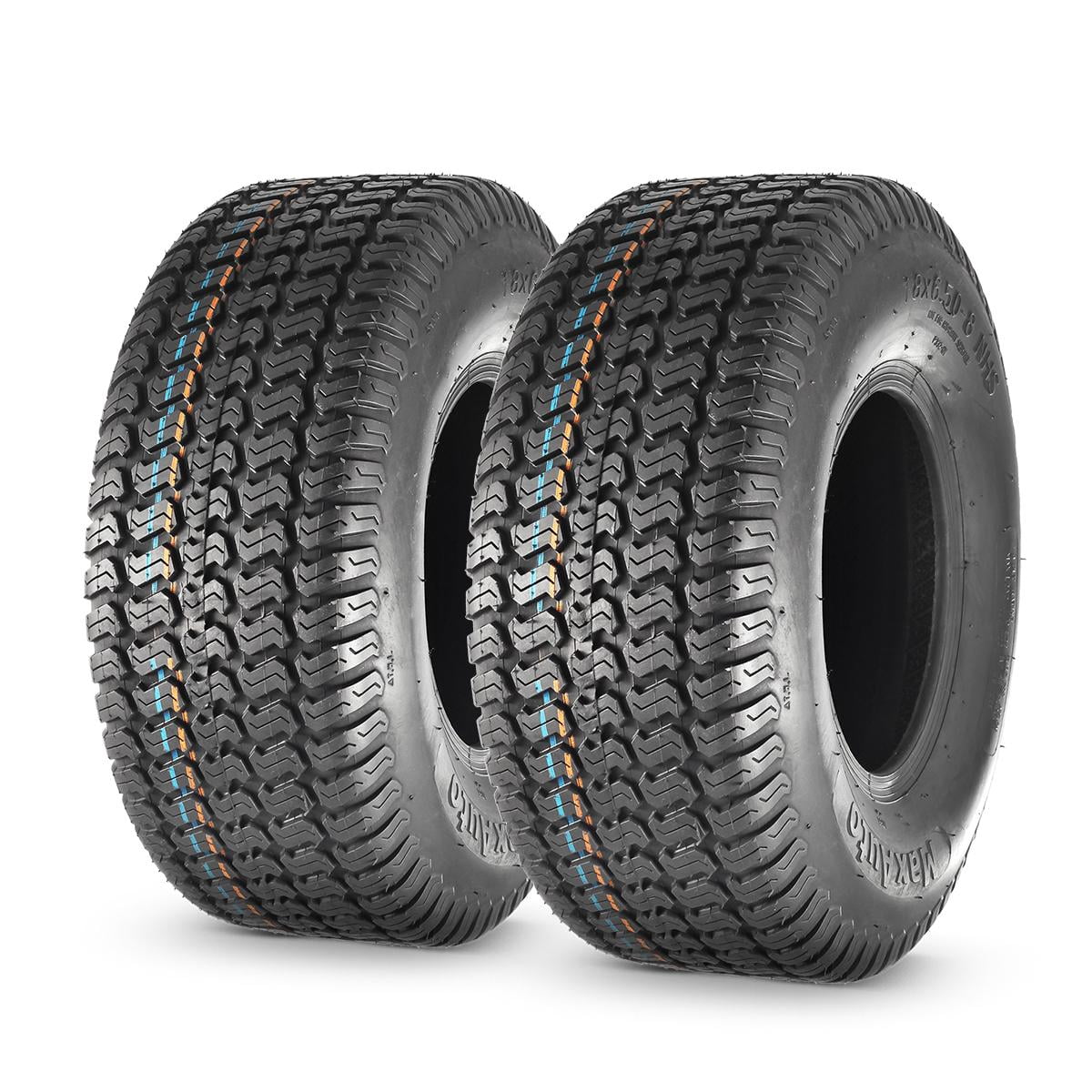 MaxAuto 18X6.50-8 18x6.5x8 Turf Saver Lawn Mower Tire 4PR, Set of 2 ...