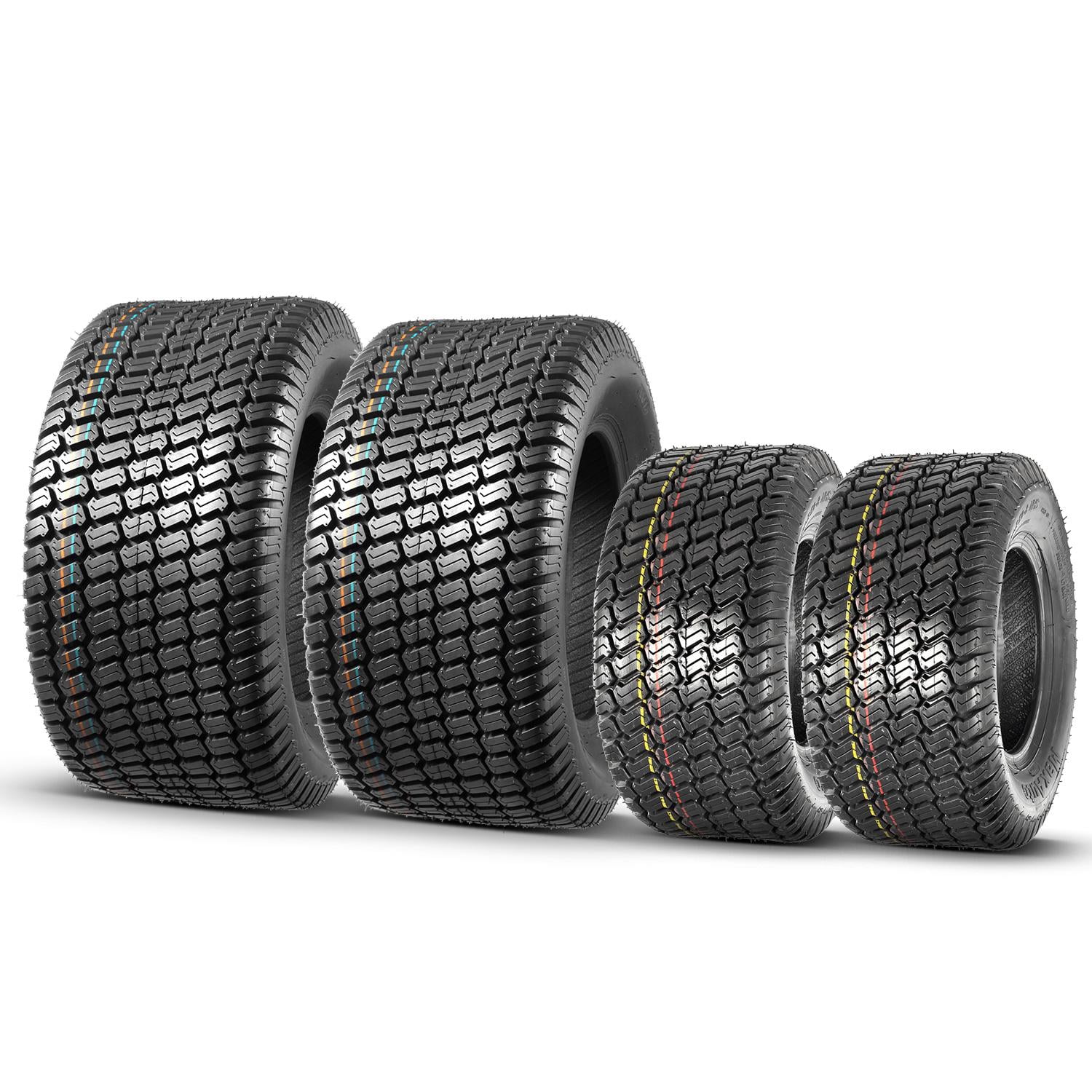 MaxAuto Set of 4 Lawn Mower Turf Tires 16X7.50-8 Front & 23x10.5-12 ...