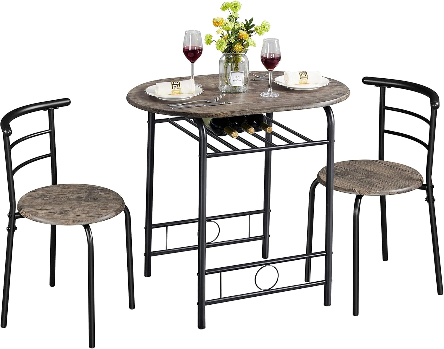 MaxDeals 3-Piece Dining Room Table Set, Kitchen Table & Chair Sets for ...