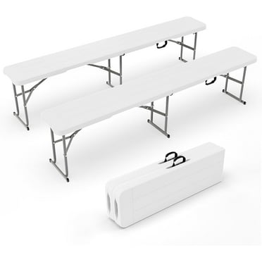 6 feet Plastic Folding Bench - Portable Bench Used for Indoor, Outdoor ...