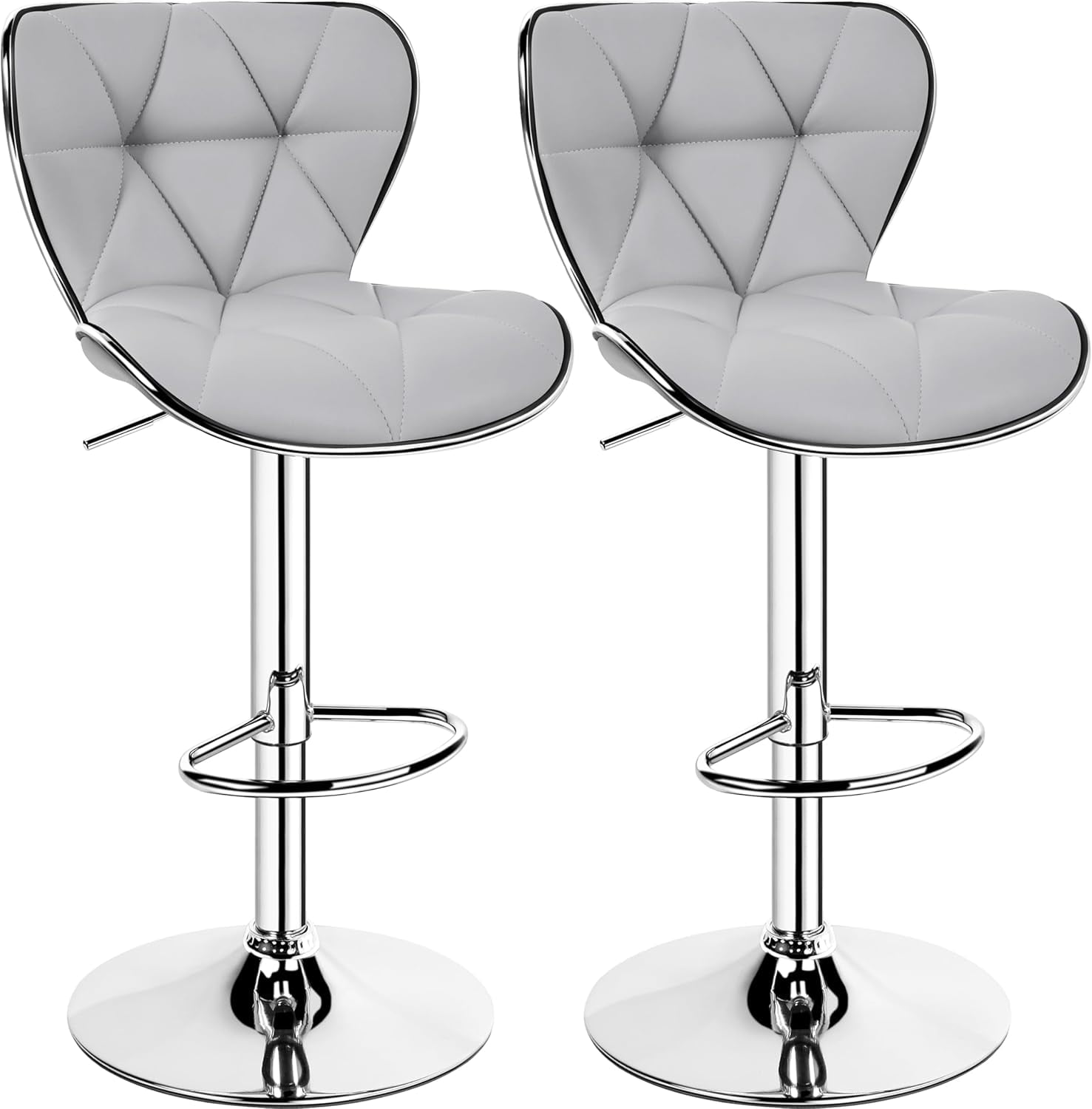 MaxDeals Bar Stools PU Leather Swivel Adjustable Barstools with Shell ...