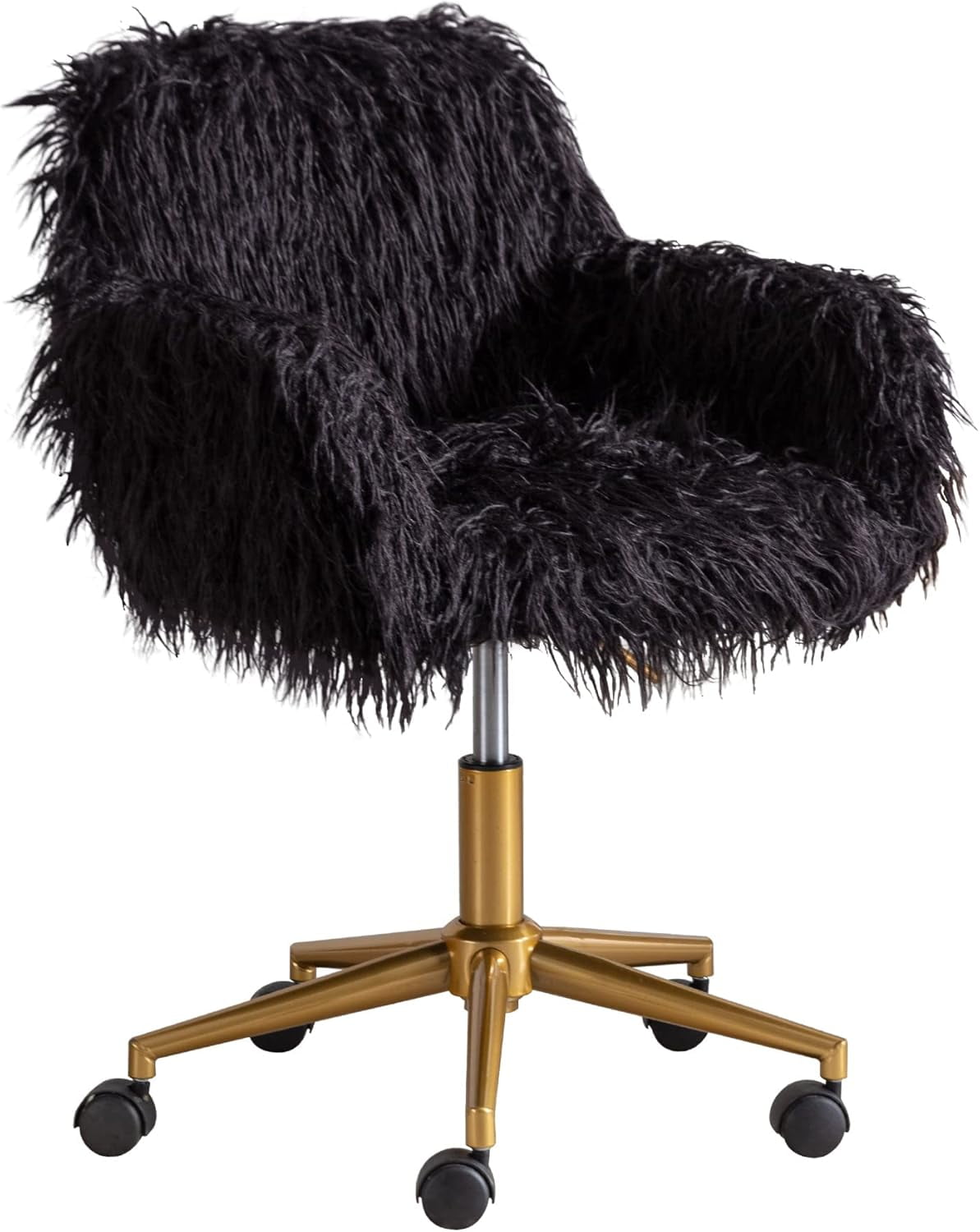 MaxDeals Fluffy Office Desk Chair, Faux Fur Modern Swivel Armchair with ...