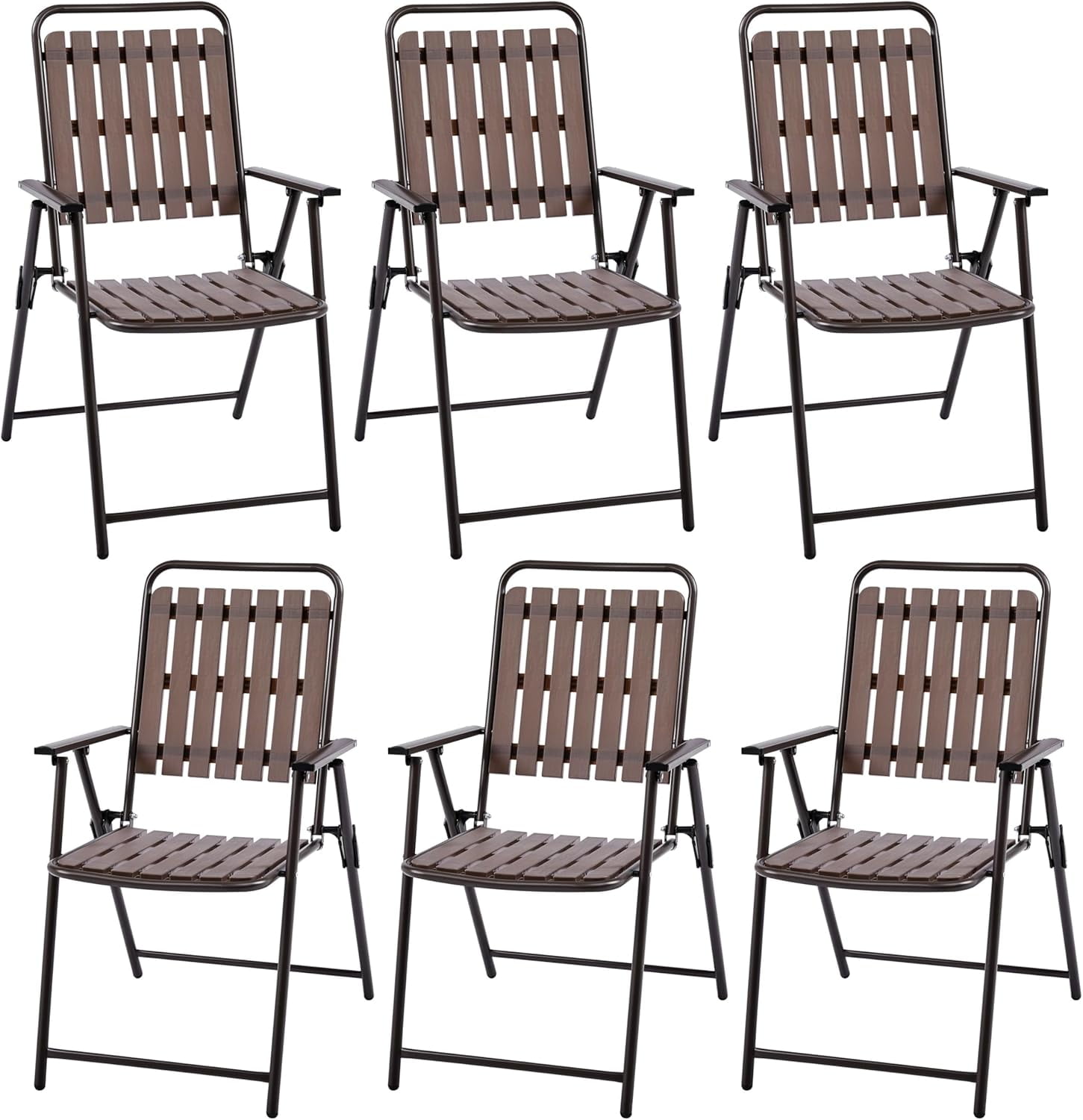 MaxDeals Folding Patio Chair Set of 6, Outdoor Dining Chair with ...