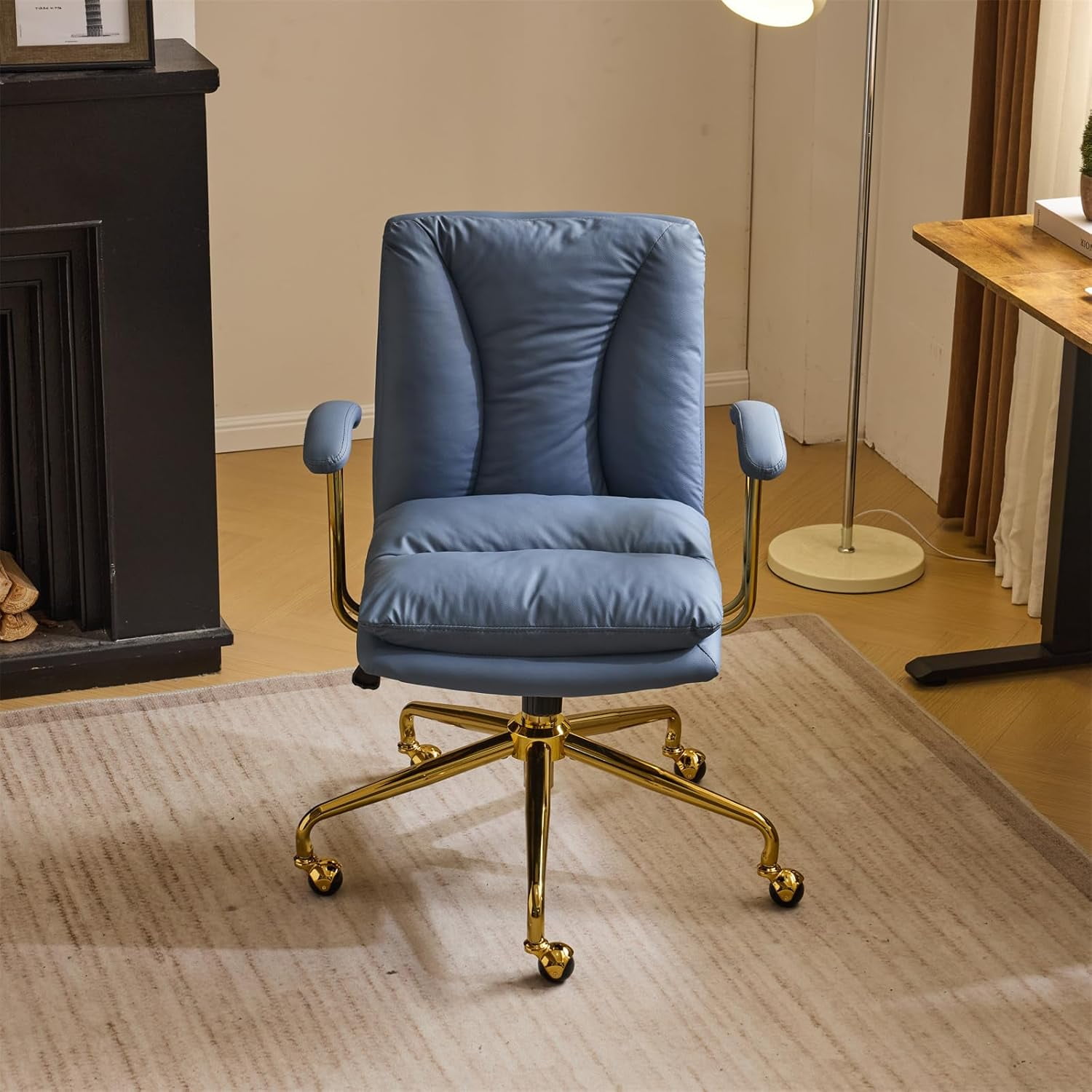 MaxDeals Home Office Desk Chair Comfy with Wheels & Removable Armrests ...