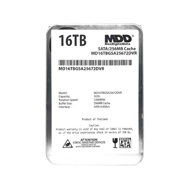 MaxDigitalData 16TB 7200 RPM 256MB Cache SATA 6.0Gb/s 3.5" Internal Hard Drive for Surveillance ...