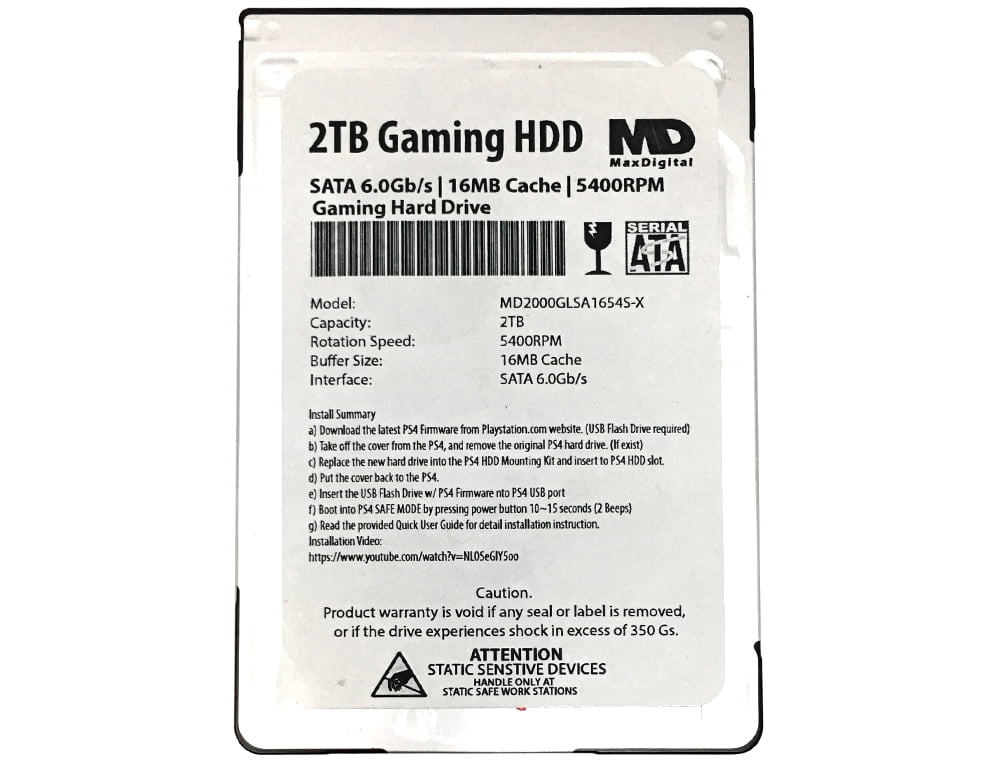 MaxDigitalData 2TB 5400RPM 16MB Cache (7mm) 2.5" SATA 6.0Gb/s Internal ...