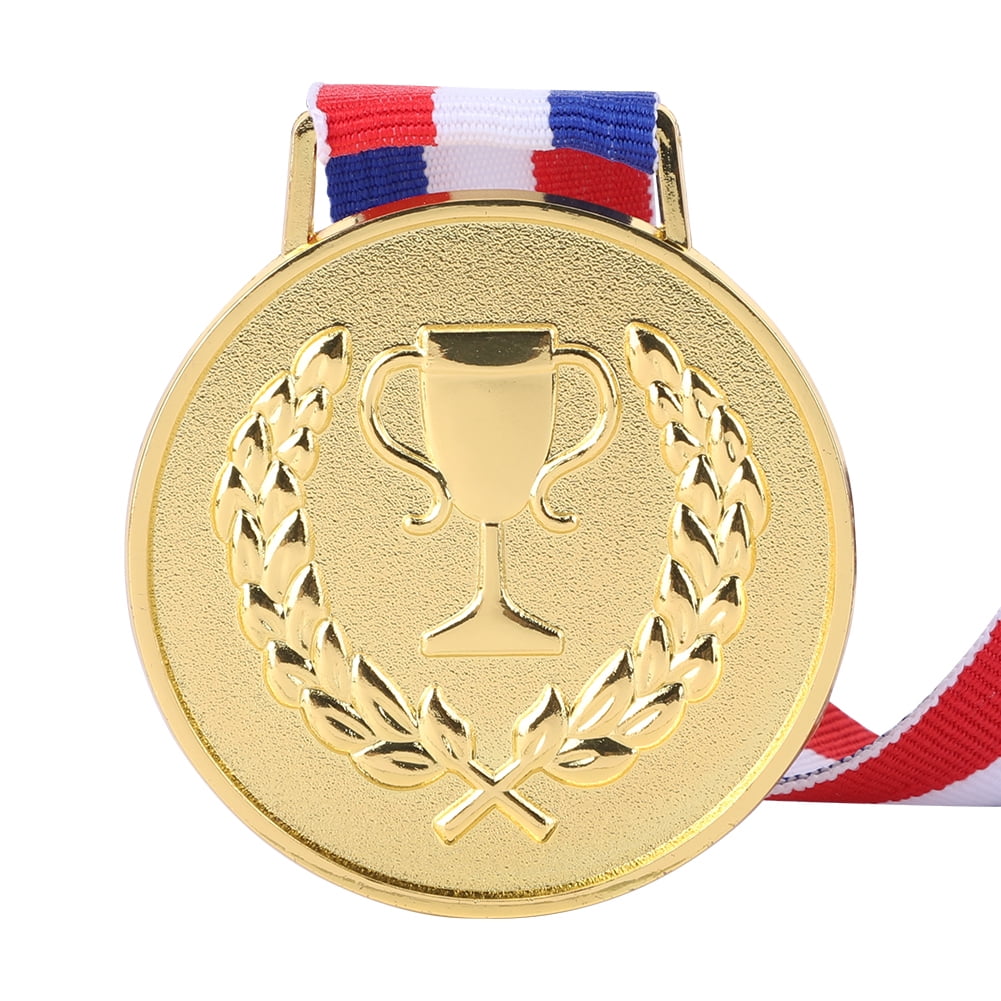 MaxFUH 4.9cm Gold Medal Award Medals with Neck Ribbon Students Rewards ...