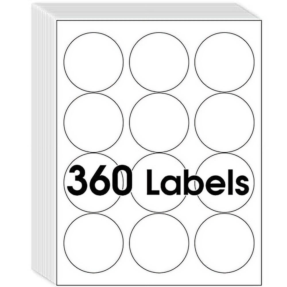 MaxGear 2.5" Round Sticker .. Labels, for Inkjet or .. Laser Printer ...