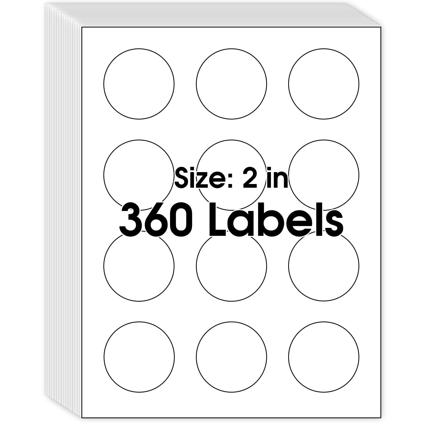 MaxGear Printable Permanent Paper Circle Labels, 2" Round Matte White ...