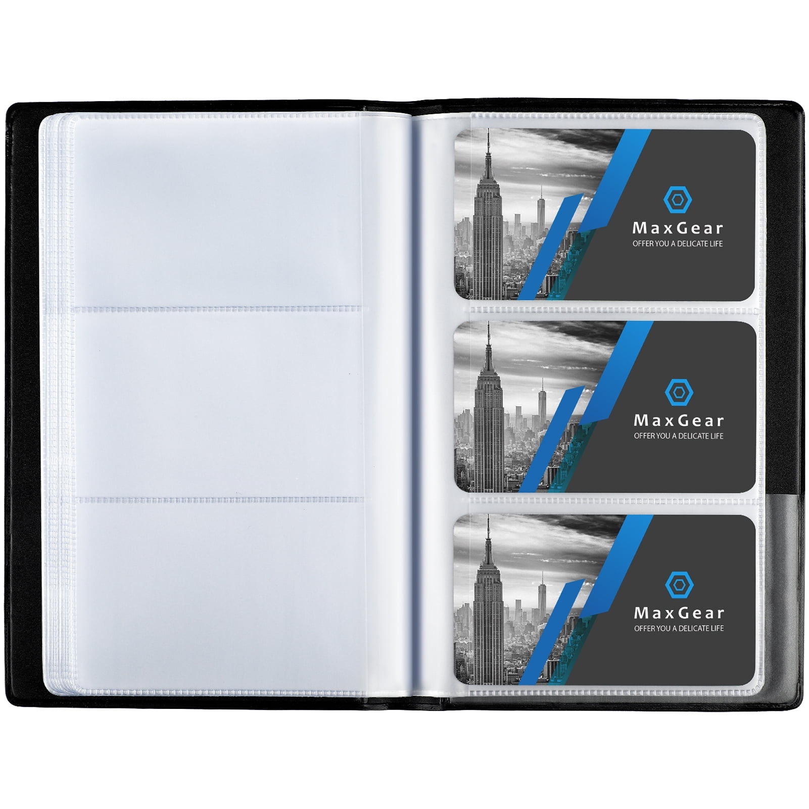MaxGear 240 Business Cards Holder Book, Business Card Organizer for Men ...
