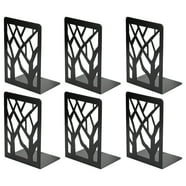 ICQOVD Black Metal Non-Slip Bookend Bracket Heavy Book End Office Book ...