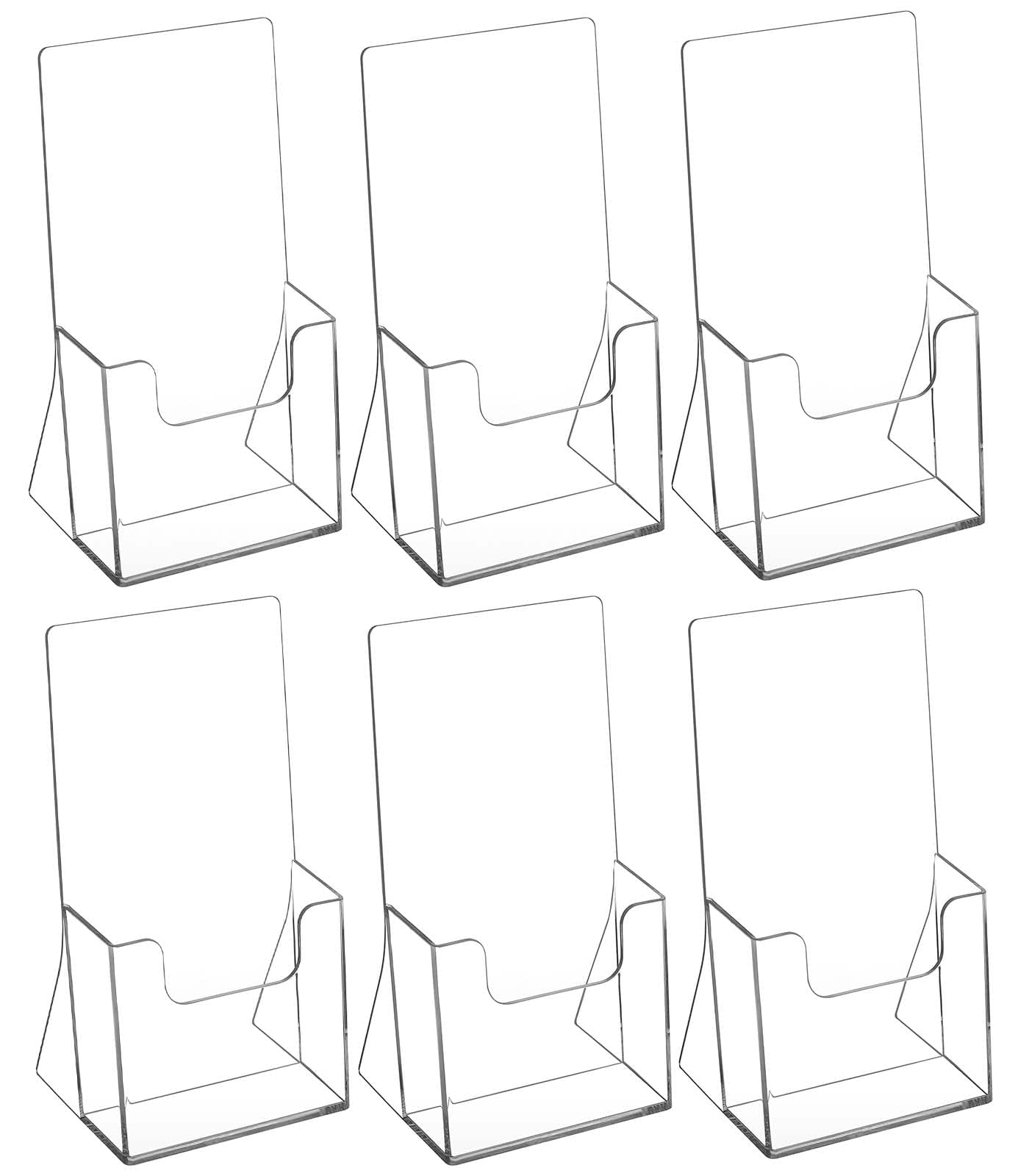 MaxGear Acrylic Brochure Holder 4 inch, Plastic Brochure Holders Clear ...